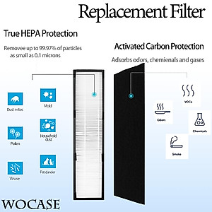 True HEPA E Size Replacement Filter,Compatible with Idylis FIL-GG-125 & IAP-GG-125,AC5250PT Replacement Filters Fit for Germ Guardian Air Purifier FLT5000 AC5000 Series Filter C,2 HEPA+2 Pre-filters