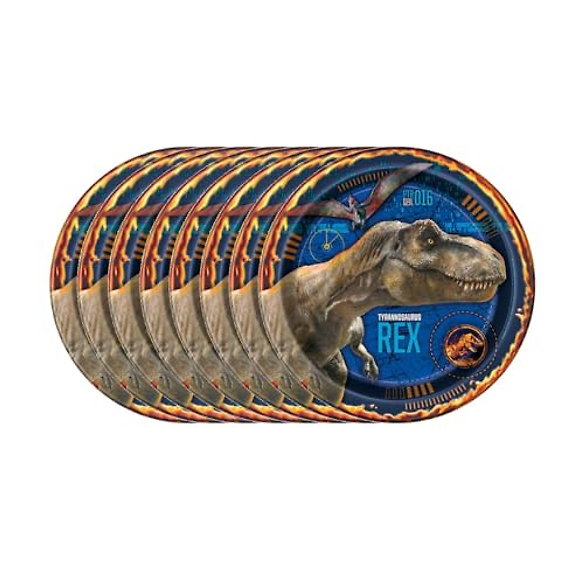Jurassic World Dinosaur Birthday Party Supplies Bundle includes Lunch Paper Plates - 24 Count