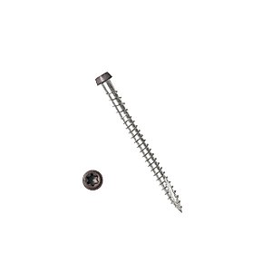 YYL,Composite Decking Stainless Steel Wood Screw, #10x2-1/2,Star Drive,Torx 20, Type 17 Slot Point,Wood Screw,1 Free Bit Included (#10x2-1/2, Dark Brown, 350)