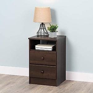 Prepac Astrid 2-Drawer Nightstand, Espresso