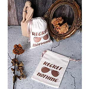 Cytdkve Rose Gold Foil Wedding Favors Bachelorette Party Favor Drawstring Bags, Hangover Recovery Kit Bags for Bridesmaid Gifts (10 Pieces, White, 5 x 7 Inch)