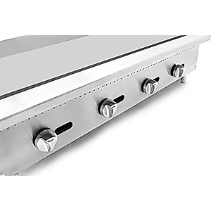 Commercial Natural Gas Griddle, Cook Rite Heavy Duty Stainless Steel Flat Top Countertop Restaurant Griddle Grill 48" - 120,000 BTU