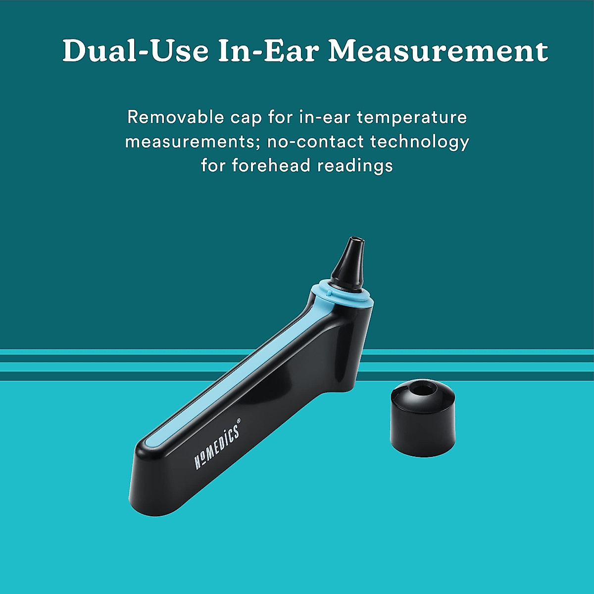 Homedics Dual-Use Ear and Forehead Thermometer, in-Ear and No-Touch Infrared Technology, Instant Results in 1 Second, Color-Coded Readings, Reliable and Accurate, Body and Object Temperature
