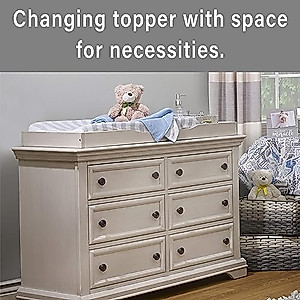Sorelle Furniture Changing Table Topper for Dresser, Dressing and Diaper Changing Solution for Baby Dresser, Nursery Furniture-Brushed Ivory