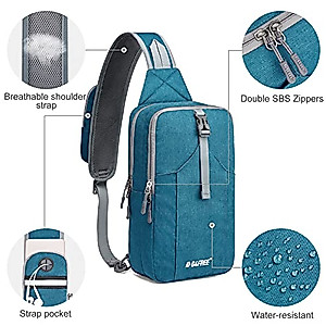 G4Free Sling Bag Sling Backpack Crossbody Chest Bag Daypack for Hiking Traveling (Teal Blue)