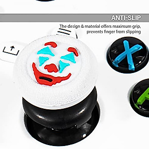 Playrealm FPS Thumbstick Extender &Texture Rubber Silicone Grip Cover 2 Sets for Xbox Series X/S & Xbox One Controller(Joker White)