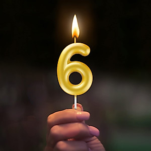 Gold Number 3 Candle Happy Birthday 3D Number Candles for Birthday Cake Party Decoration Wedding Anniversary Celebration Supplies