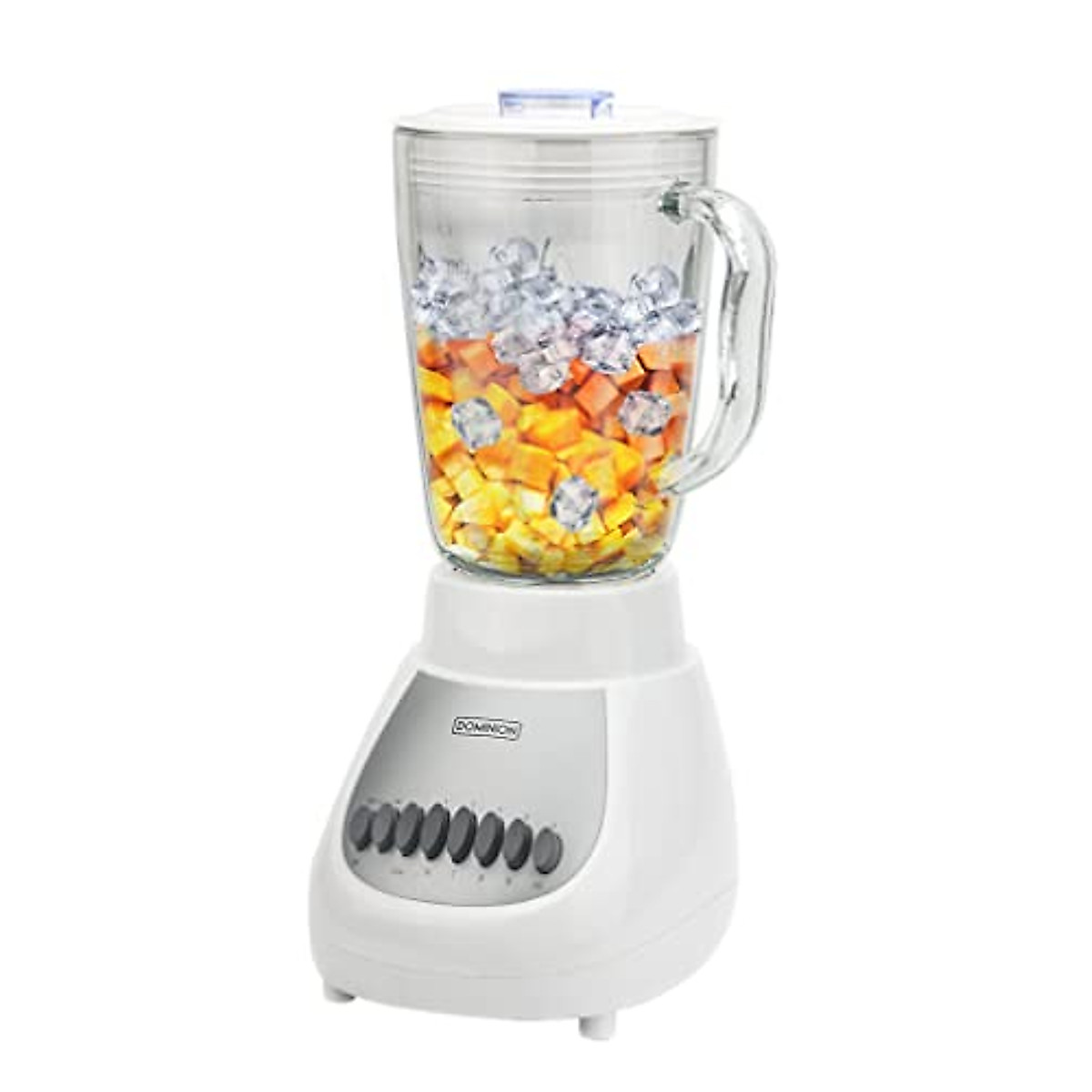 Dominion D4002WG Countertop Blender with 5-Cup 42oz Glass Jar, 10 Speed Settings with Pulse, Sharp Stainless Steel Blade, White