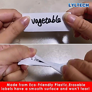 LYLTECH Food Erasable Labels-1 X 3 inch (125 Pack)- Kitchen Organization, Freezer & Fridge, White Dry Erase Labels for Food Containers and Jars
