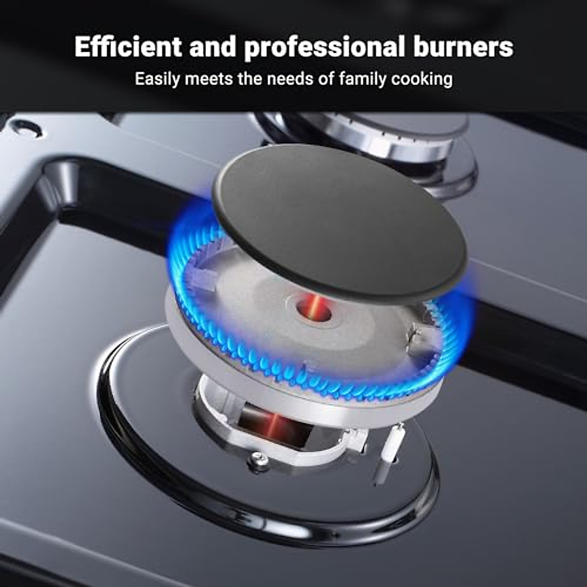AAOBOSI Gas Cooktop 36 inch Gas Stove Built-in Gas Range Commercial Gas Stove Top, Propane Cooktop NG/LPG Switch, 6 Cast Iron Stove Top Covers for Gas Burners with 6 Burners for Cooking, Gas Grilling