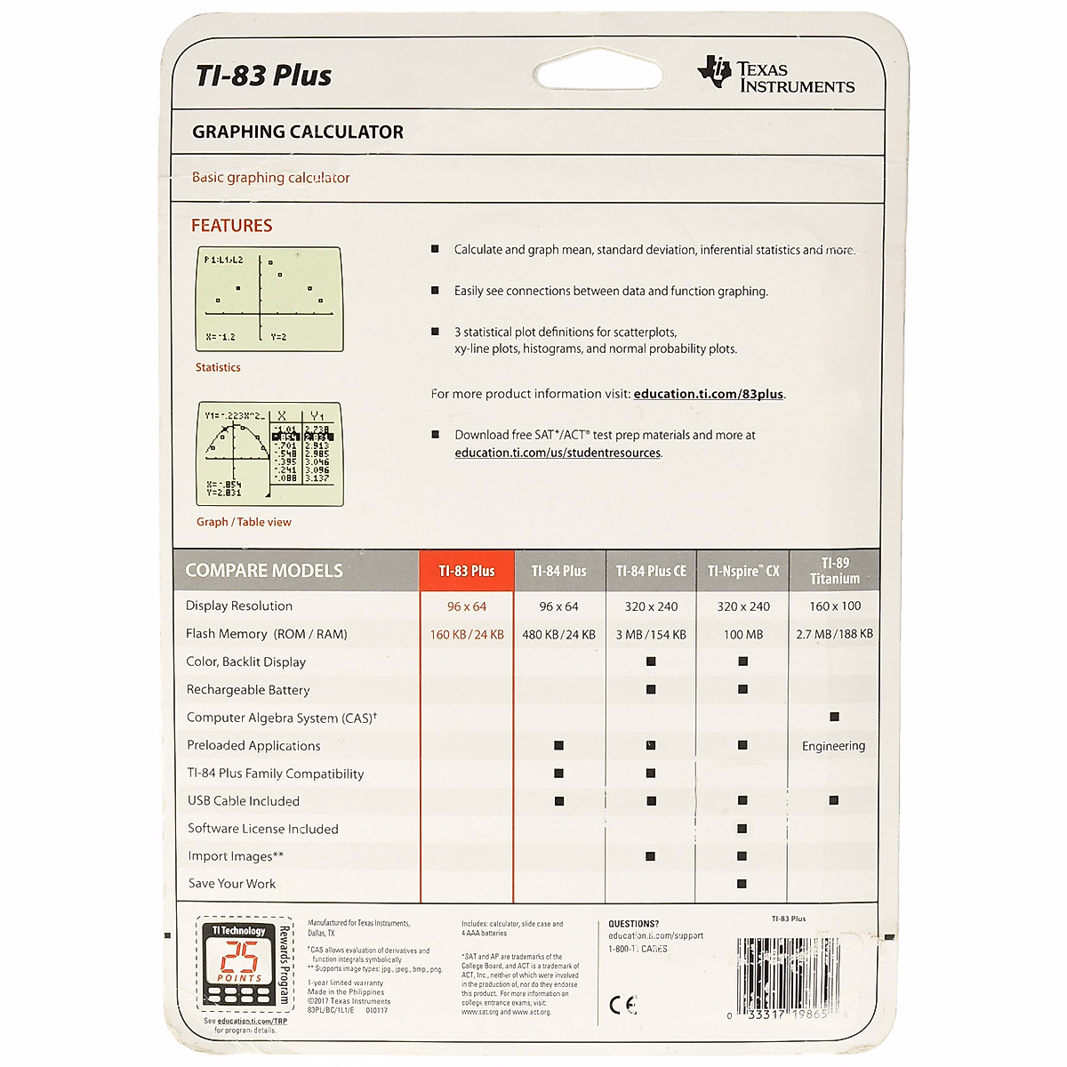 Texas Instruments TI-83 Plus Graphing Calculator (Renewed)