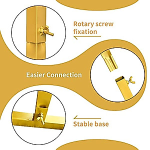 Tongmo 10x10 FT Heavy Duty Backdrop Stand, Adjustable& Stable Pipe and Drape Stand, Gold Metal Backdrop Stand for Parties Wedding Birthday Photography Photo Booth Background