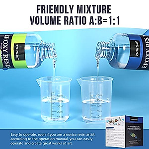 Epoxy Resin 16OZ - Crystal Clear Epoxy Resin Kit - Self-Leveling, High-Glossy, No Yellowing, No Bubbles Casting Resin Perfect for Crafts, Table Tops, DIY 1:1 Ratio