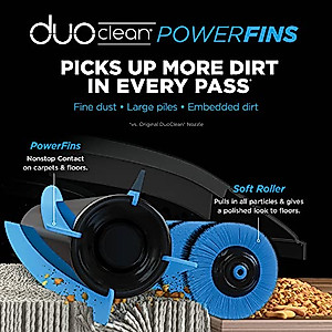 Shark AZ2000 Upright Vacuum Vertex DuoClean PowerFins Powered Lift-Away Self-Cleaning Brushroll and HEPA Filter, 1 Quart Dust Cup Capacity, Blue (Renewed)