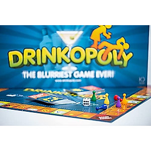 Drinkopoly Party-Game | Fun Drinking-Game for-Game Night | Hilarious Social and Interactive-Board-Game for Adults | Ages 21+ | 1-6 Players | Average Playtime 60 Minutes