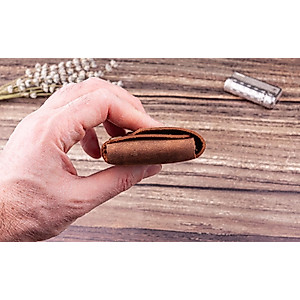 Handmade Card Holder, Minimalist Card Case, Slim Wallet, 100% Leather, Wallet with Card Holder, Minimalist Design (Brown)