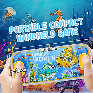 SevenQ Handheld Water Games, 4 Packs Ocean Theme Water Toss Ring Game Aqua Toy Water Ring Game for Kids Stocking Stuffers