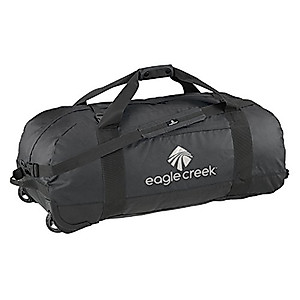 Eagle Creek No Matter What Rolling Duffel Bag XL - Featuring Durable Water-Resistant Fabric, Bar-Tacked Reinforcement, and Heavy Duty Treaded Wheels, Black - X-Large