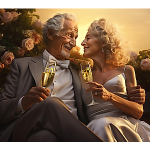 50th Wedding Anniversary Champagne Flutes Gifts 50th Anniversary Decorations Champagne Glasses Embellished with Rhinestones Couple Wedding Gifts for Anniversary, Gifts for Parents Anniversary