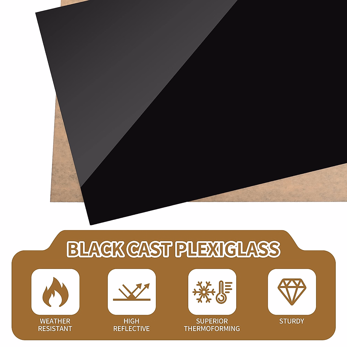 Black Acrylic Sheet 8x10 Lesnlok 2 Pieces Black Plexiglass Sheet 1/8 inch Thick, DIY Materials for Home Decor, Handcraft, Painting, Photography,Switch Panel, Display Stand