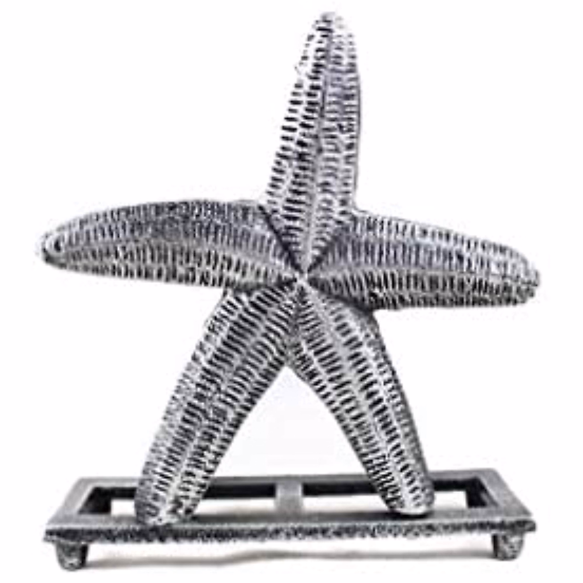 Handcrafted Nautical Decor Antique Silver Cast Iron Starfish Napkin Holder 6" - Decorative Starfish - Beac