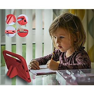 2024 Kids Tablet for Kids Android Tablet 7 inch 128GB Extended Memory, Google Play Installed Parental Control Mode Puzzle Game IPS HD Display, Toddler Tablet with Shock-Proof Case, Red