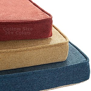 ROMTZD Customize Bench Cushion, Chair Pad Cushions for Bay Window Patio Furniture Long Stool Cushion, Piping Structure Design, Personalization (Custom Size (with Piping), Black)