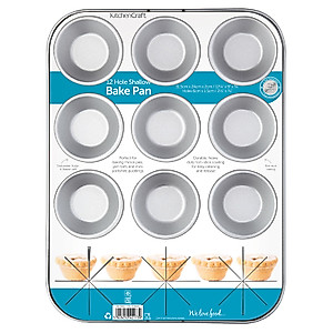 KitchenCraft Non Stick Muffin Tin/Mince Pie Baking Tray, 12 Holes, 31.5 x 24 cm