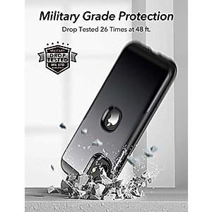 YOUMAKER Metallic Designed for iPhone 11 Case, Full Body Rugged with Built-in Screen Protector Heavy Duty Protection Slim Fit Shockproof Cover for iPhone 11 Case 6.1 Inch-Black