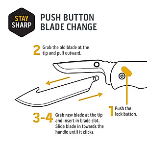 OUTDOOR EDGE 3.0" RazorSafe Replacement Drop-Point Knife Blades, 6 Pieces
