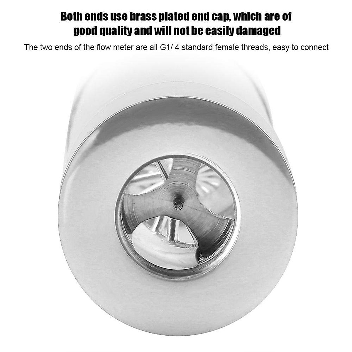 Water Cooling Meter Indicator G1/4 Female Threaded Water Cooling System Replacement for PC Computer(Silver)