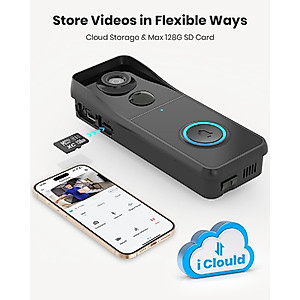 CAMSTRO Doorbell Camera Wireless - 3K Video Doorbell with Chime, 2.4G WiFi Outdoor Security Cemera,Smart Human Detection, 2-Way Audio,Voice Changer,Night Vision,Works with Alexa and Google Assistant