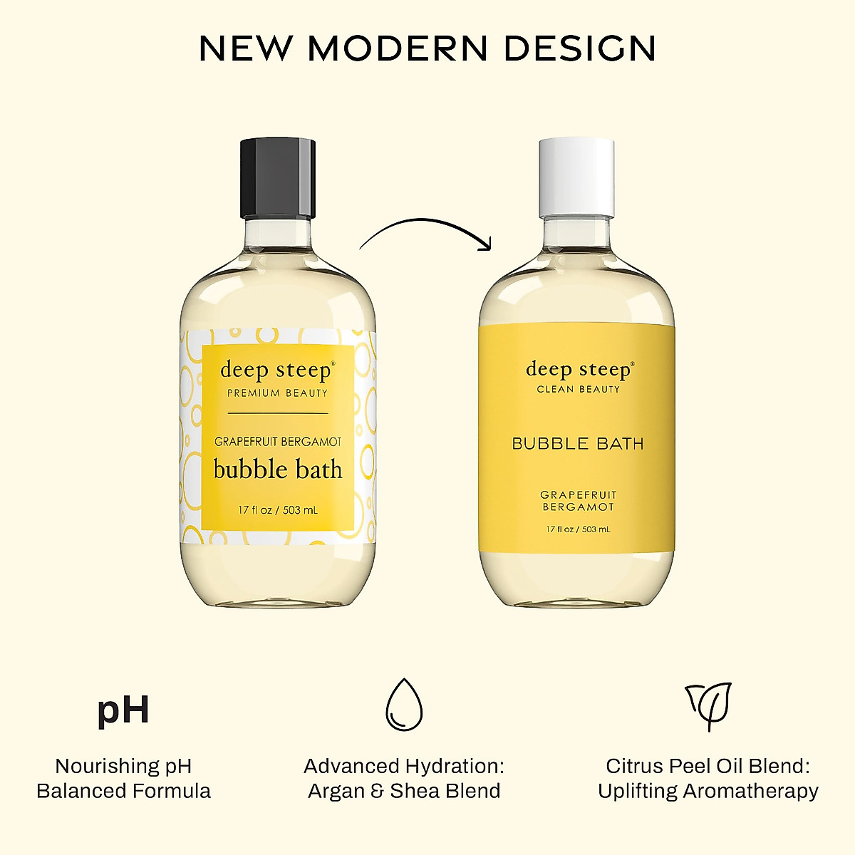 Deep Steep Bubble Bath, 17 Ounce (Pack of 2) (Grapefruit Bergamot)