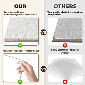 Muzilife 8x8 Shadow Box Picture Frame with Linen Board - Deep Wood & Glass Display Rustic Case Ready to Hang Memorabilia, Pins, Awards, Medals, Wedding, Tickets, and Photos, Carbonized Small