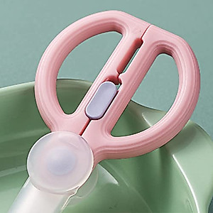 DAMPEN Ceramic Scissors for Baby Food,Portable Baby Food Scissors,Children Safety Food Cutter,with Blade Cover and Travel Case (PINK AND GREEN)
