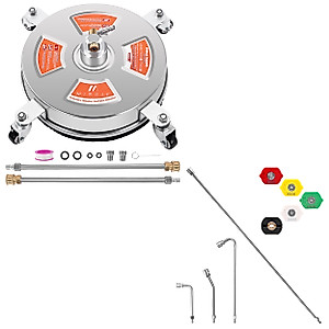 M MINGLE 14'' Pressure Washer Surface Cleaner Attachment, Pressure Washer Extension Wand - 60'' Upgrade Power Washer Lance