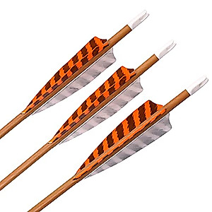ELONG 6pk 30" Archery Carbon Arrows Wood Camo Spine 600 Recurve Bows Turkey Feather Arrow