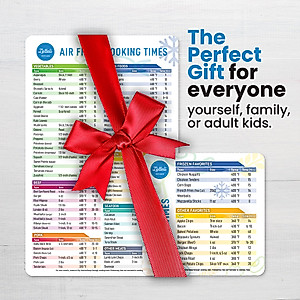 Air Fryer Magnetic Cheat Sheet Set - Air Fryer Accessories Cookbook - Easy to Use AirFryer Time Chart Set As Seen on the Today Show - Strong Magnet Quick Reference Cooking Guide for Frying (White)