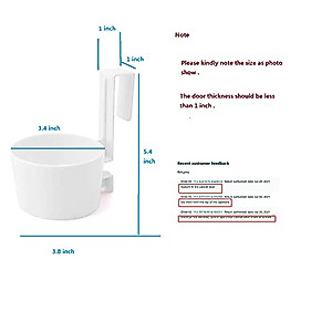 JWCE SHOP Hair Dryer Rack Over-The-Cabinet Hair Dryer Holder, Holster for Master, Guest, Kid's Bathroom, Vanity, 5.4" x 4" x 3.4" - White