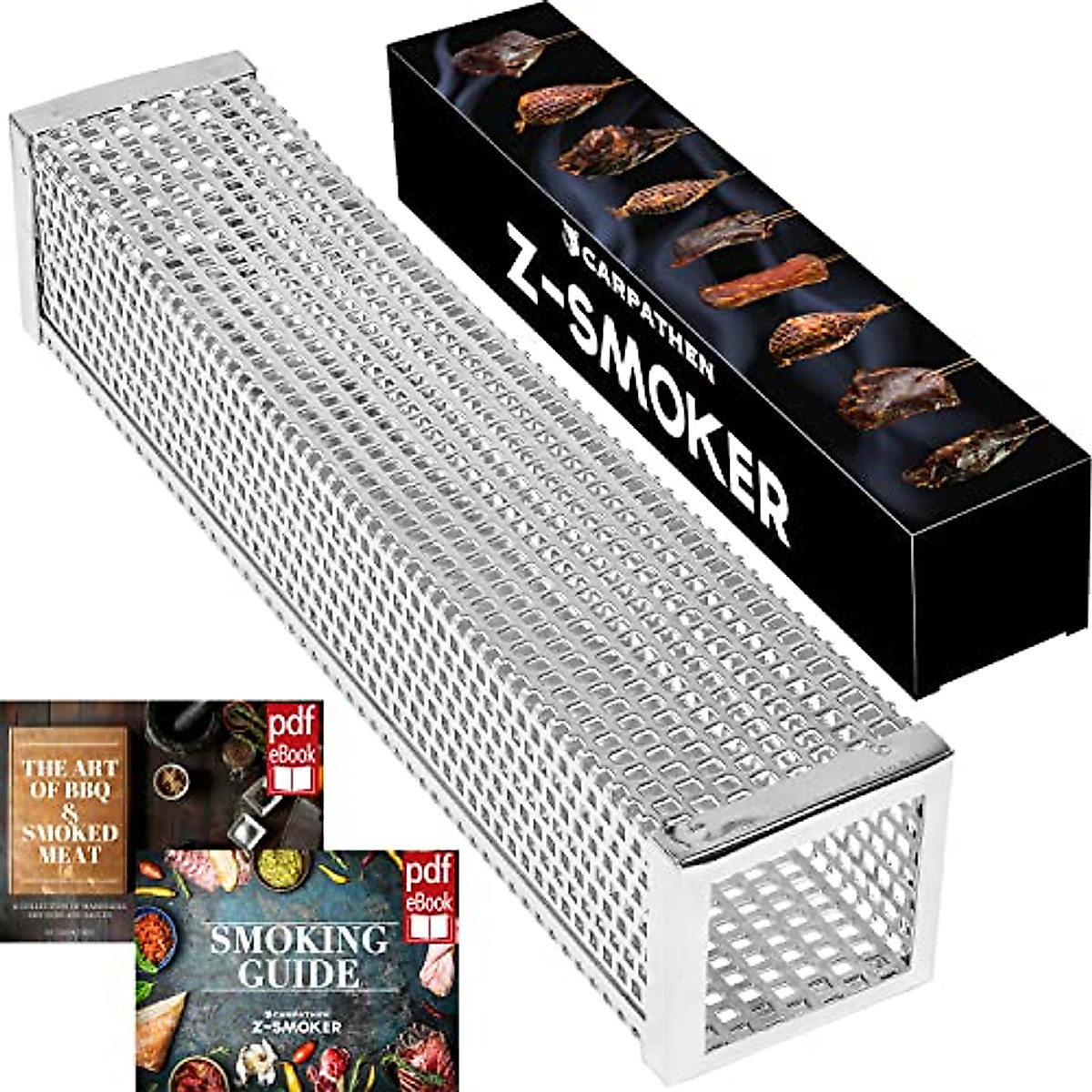 Carpathen Smoke Tube - Pellet Smoker for Gas Grill, Electric, Charcoal Grills or Smokers - Billows 5 Hours of Amazing Cold Smoke Ideal for Smoking Cheese, Fish, Pork, Beef, Nuts - Stainless Steel