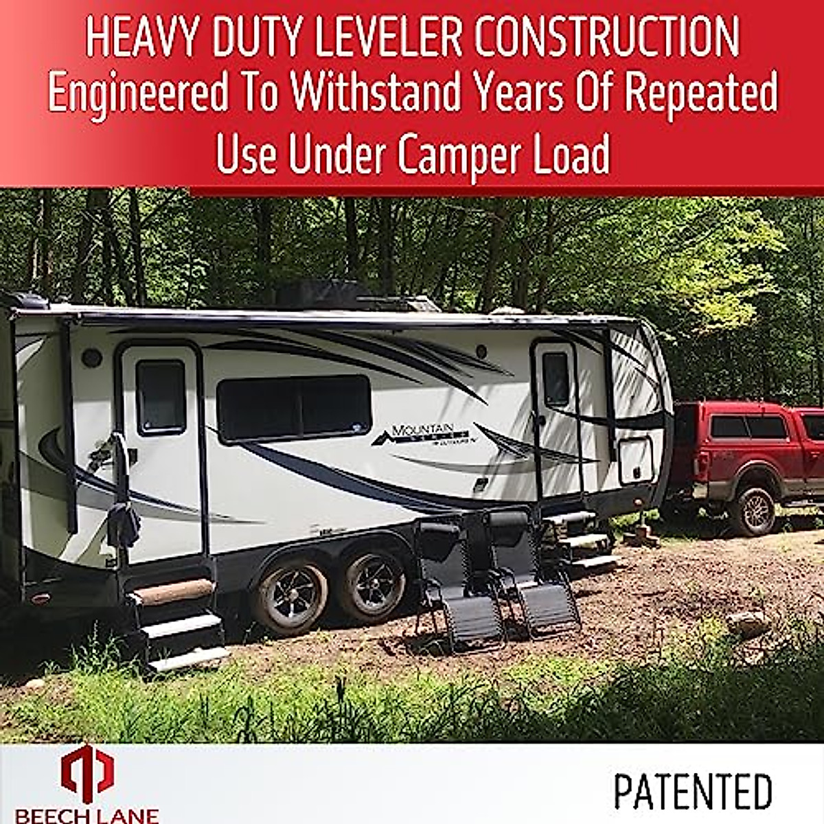 Beech Lane Camper Leveler 2 Pack with Carrying Bag - Precise Camper Leveling, Includes Two Curved Levelers, Two Chocks, Two Rubber Grip Mats, and A Carrying Bag, Patented