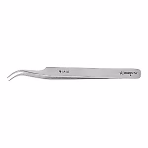Excelta - 7B-SA-SE - Tweezers - Very Fine Point - Curved - One Star - Anti-Mag. SS - Serrated Tips, 0.06" Height, 0.39300000000000002" Wide, 4.5" Length