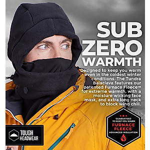 Tough Headwear Fleece Balaclava Ski Mask - Winter Face Mask for Men & Women - Face Cover for Extreme Cold Weather Gear