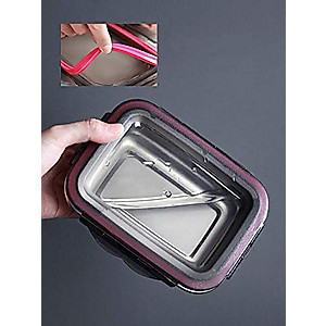 3 Pieces Stainless Steel Food Storage Container with Lids Airtight Metal Food Containers Stackable Meal Prep Leftover Containers for Freezer Fridge Oven Dishwasher Safe 600ml/1500ml/2900ml