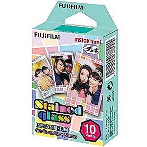 Fujifilm Instax Mini Instant Film 3 Pack Bundle (30 Sheets) with Stained Glass, Candy Pop & Stripe Instant Film