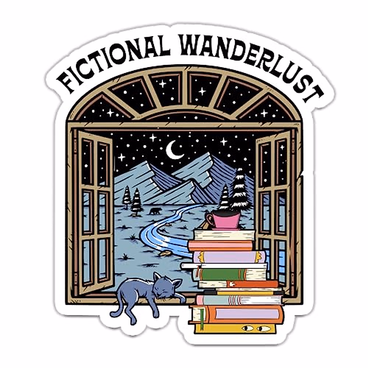 Akira Fictional Wanderlust Sticker, Book Lover Sticker, Reading Sticker, Bookish Sticker, Cute Sticker, Water Assitant Die-Cut Vinyl Funny Decals for Laptop, Phone, Water Bottles, Kindle Sticker