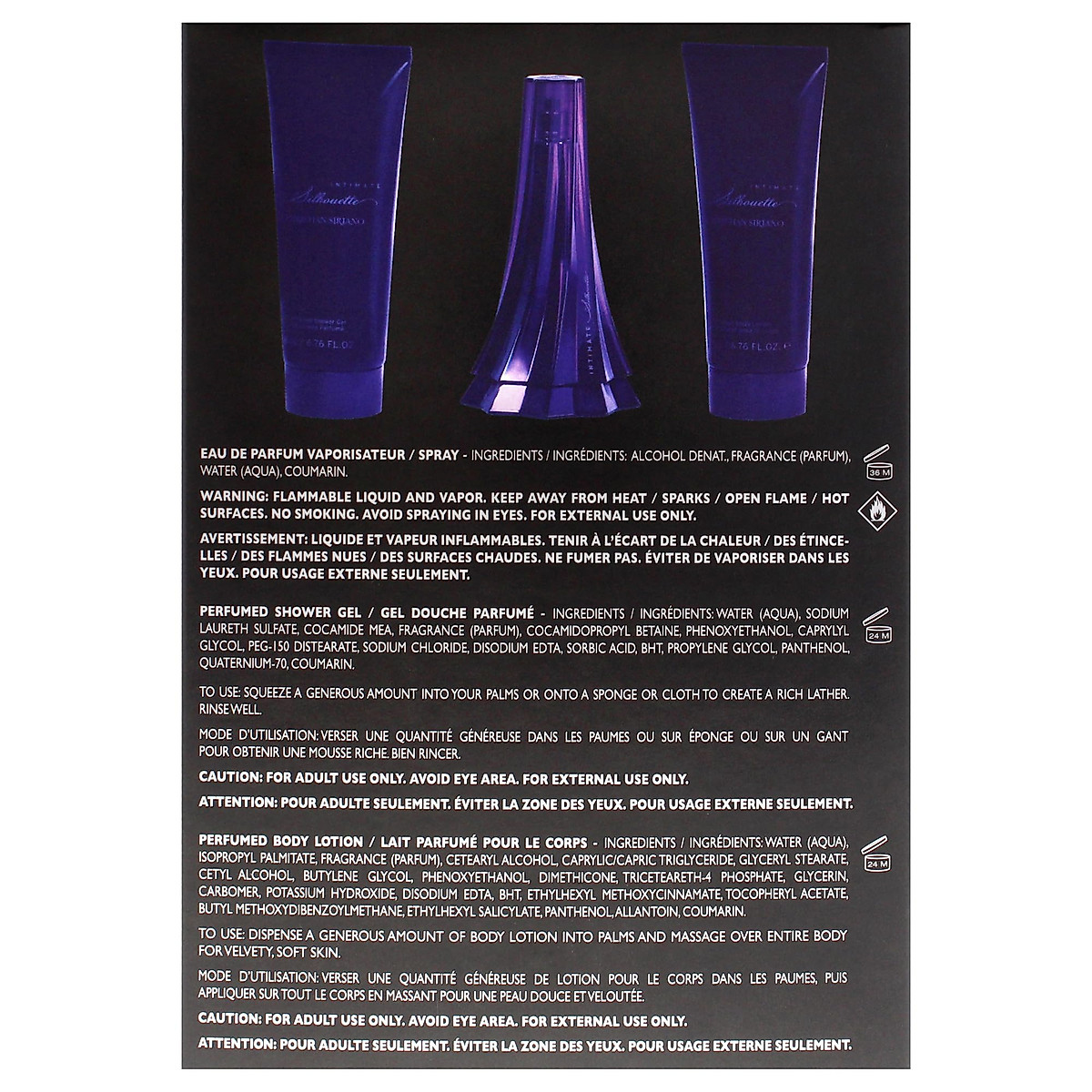 Christian Siriano Silhouette Intimate for Women - 3 Pc Gift Set 3.4oz EDP Spray, 6.76oz Body Lotion, 6.76oz Shower Gel