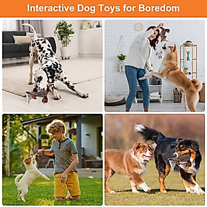 PLYFOU Squeaky Dog Toys, 12 Inch Plush Dog Toys, Stuffed Toys for Small Medium Large All Breed Sizes Dogs, Big Armadillo Animals Toy, Puppy Chew Toy with Clean Teeth, Brown