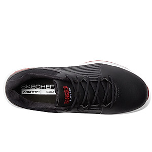 Skechers Men's Elite 5 Arch Fit Waterproof Golf Shoe Sneaker, Black/Red, 10.5 Wide