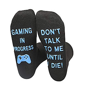 Gedston Funny Gaming Socks Do Not Disturb I'm Gaming Socks for Men Women Boys Game Lover Gift